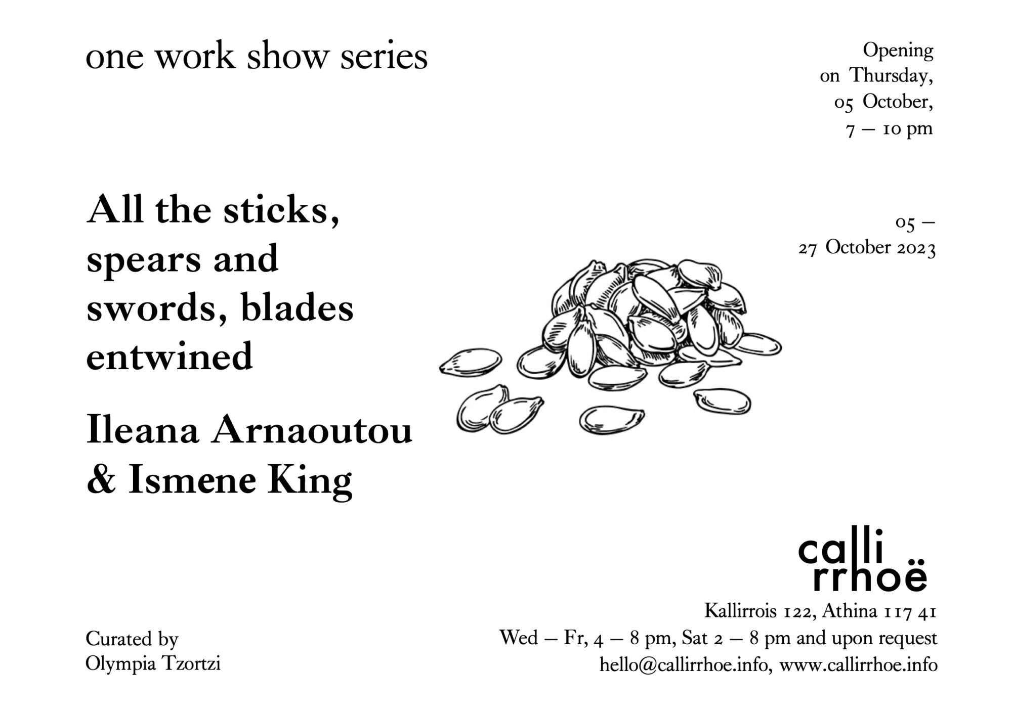 one work show: "All the sticks, spears and swords, blades entwined ...